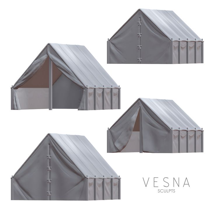 3D Printable 19TH CENTURY WALL TENTS by VESNA SCULPTS